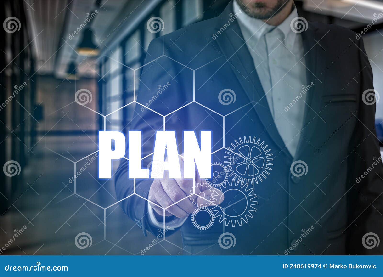 Businessman Hand Touching PLAN Point, Network Connection Stock Photo ... Businessman Hand Touching PLAN Point, Network Connection Stock Photo ...