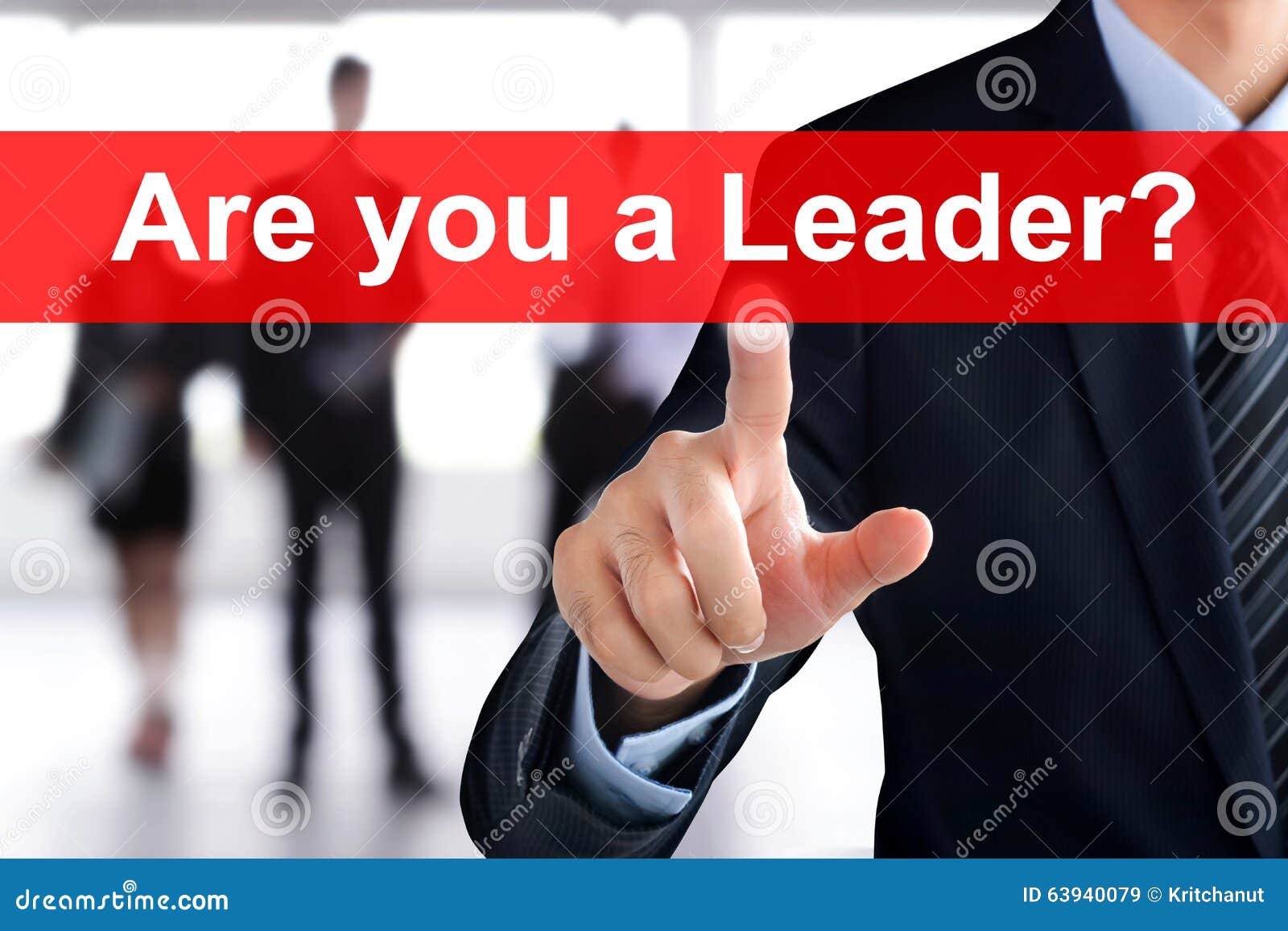 Businessman Hand Touching are YOU a LEADER? Message on Virtual S Stock ...