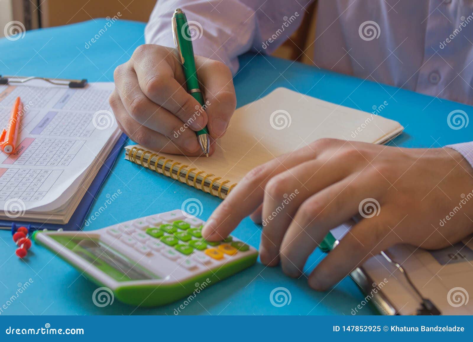 Businessman Hand Using Calculator, Accounting Concept. Hands with ...