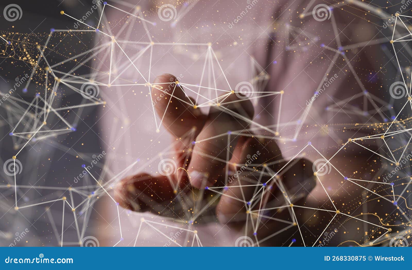 Businessman Hand Using 3D Rendering Globe Network Hologram Stock Image ...