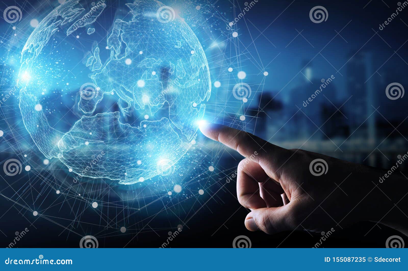 Businessman Hand Using Europe Map Globe Network Hologram 3D Rendering ... Businessman Hand Using Europe Map Globe Network Hologram 3D Rendering ...