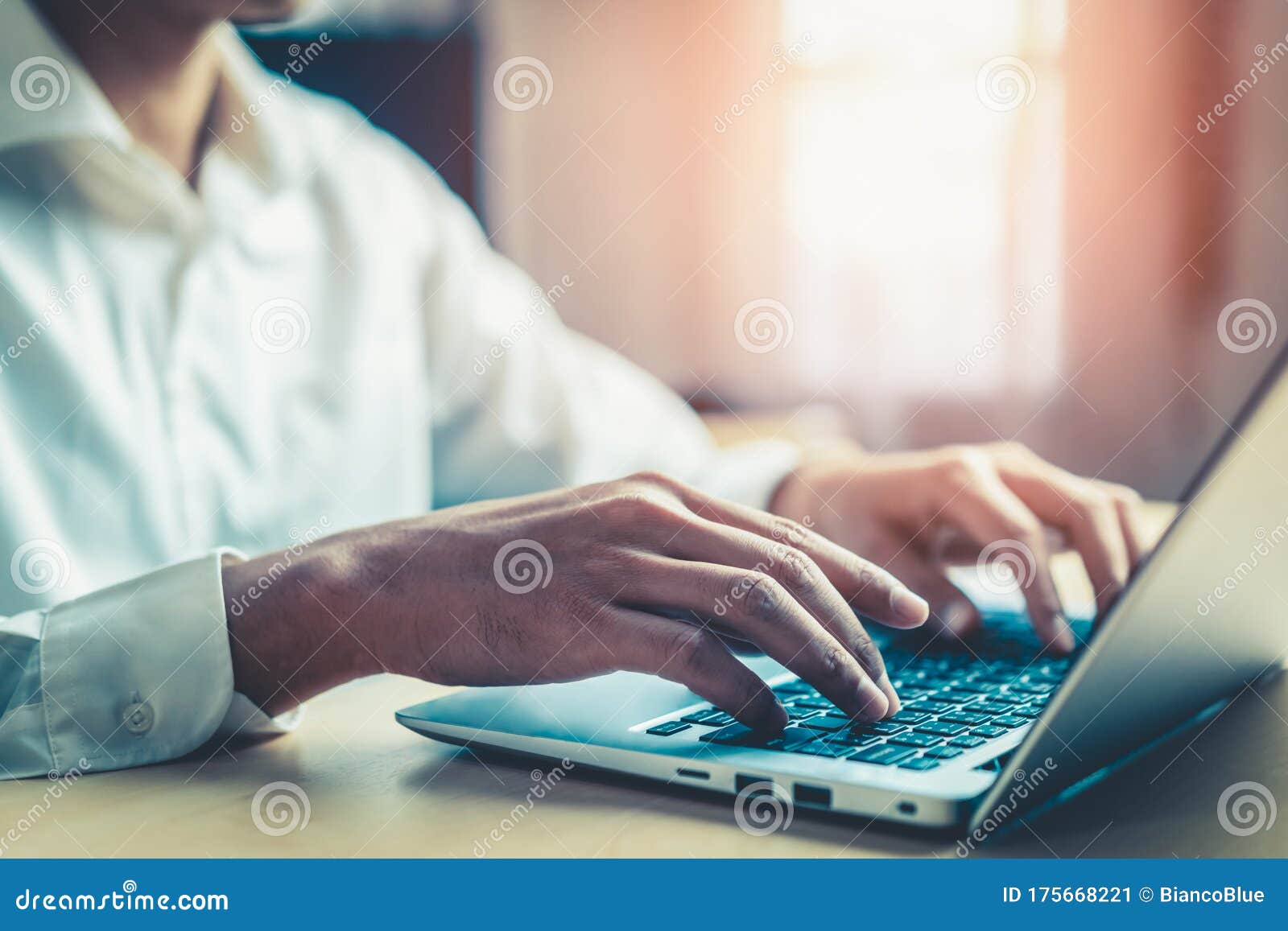 Businessman Hand Using Laptop Computer in Office Stock Image - Image of ...