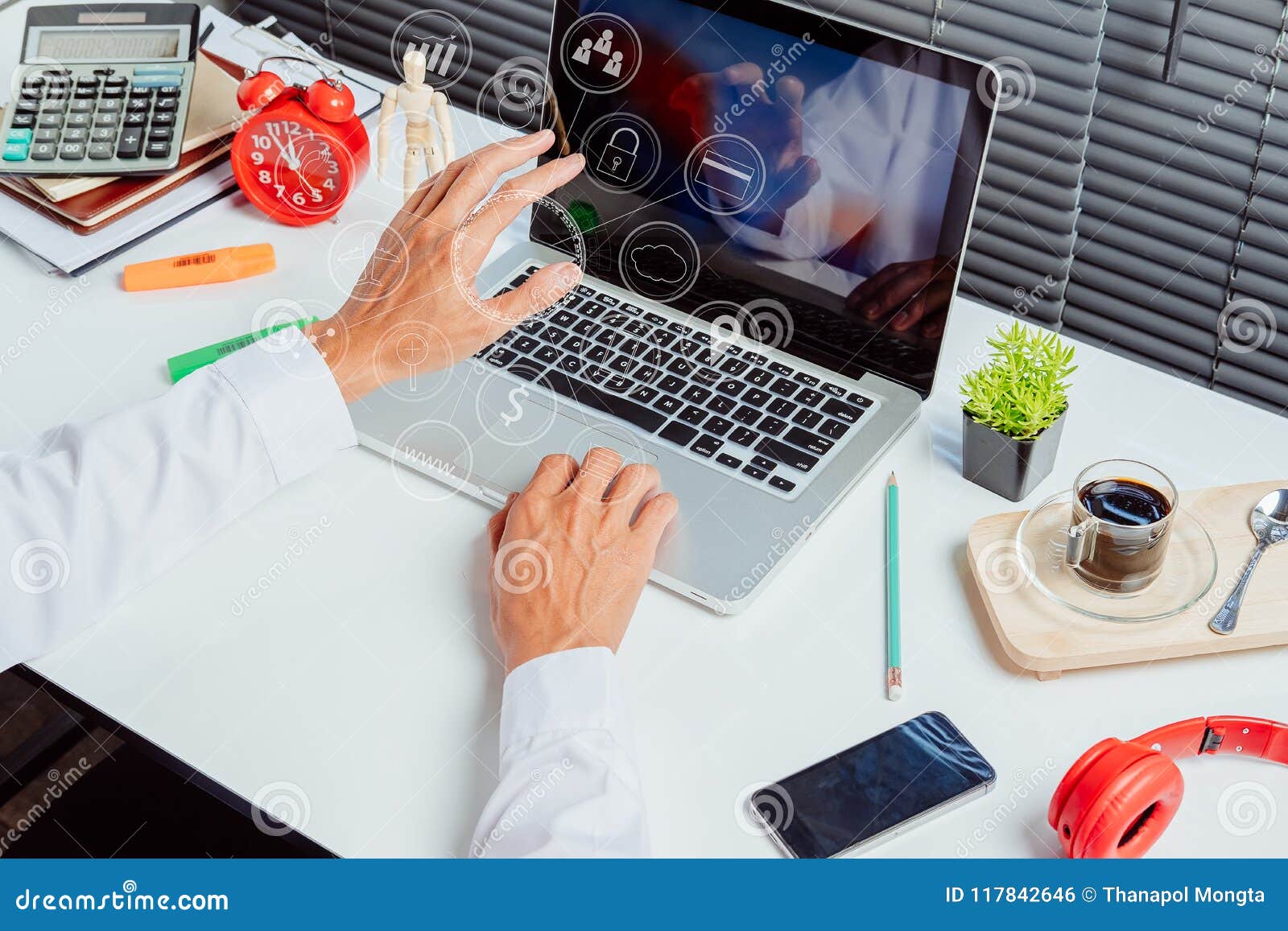 Businessman Hand Working with Modern Laptop Stock Photo - Image of ...