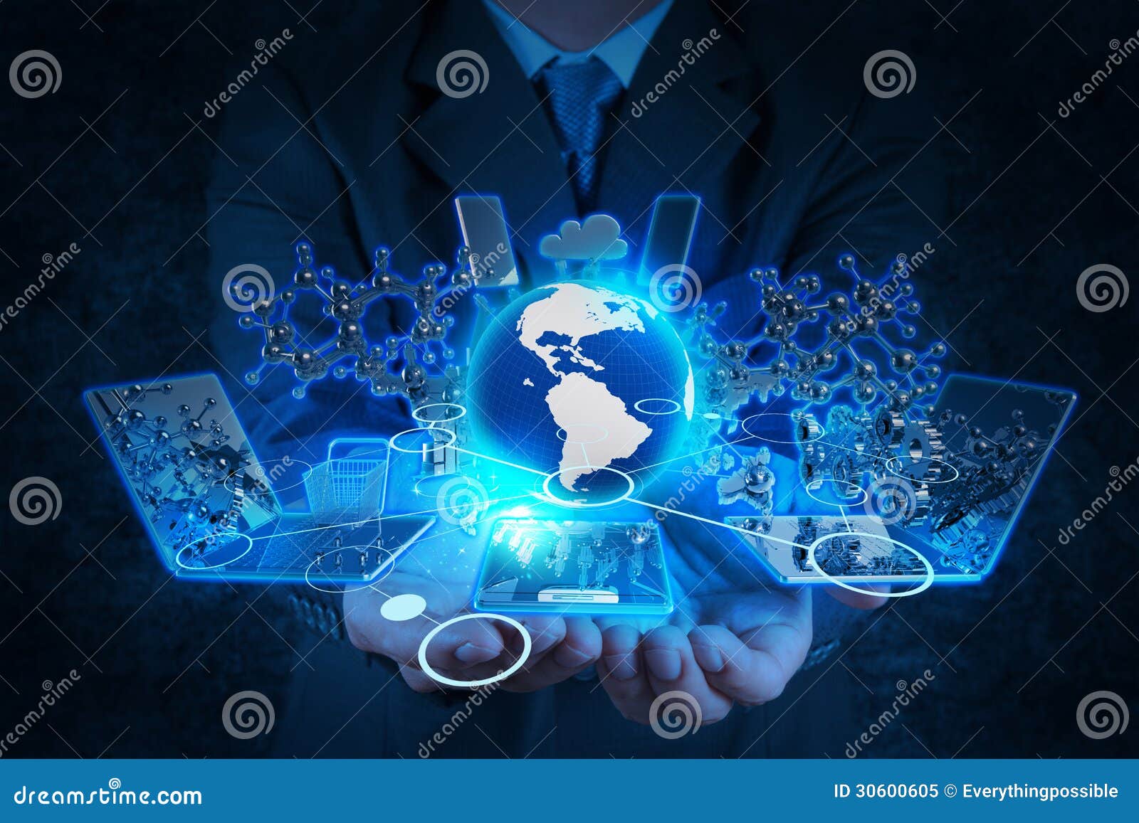 Businessman Hand Working with Modern Technology Stock Image - Image of ...