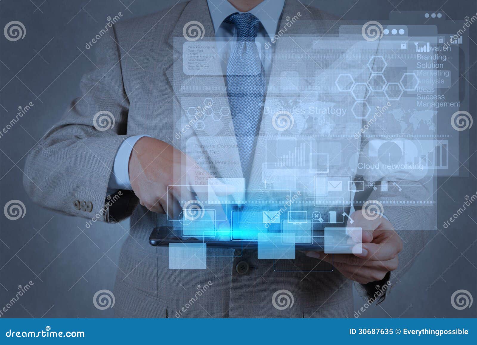 Businessman Hand Working with Modern Technology Stock Image - Image of ...