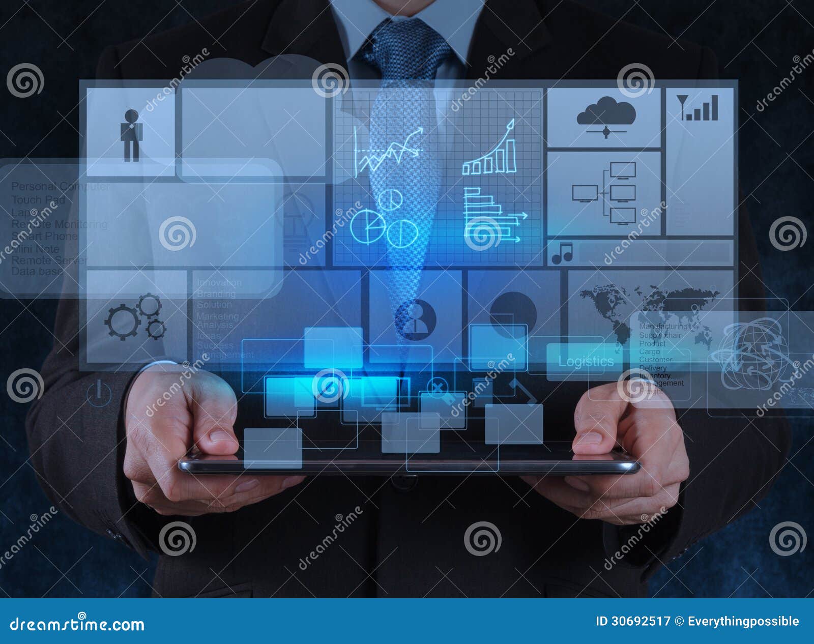 Businessman Hand Working with Modern Technology Stock Image - Image of ...