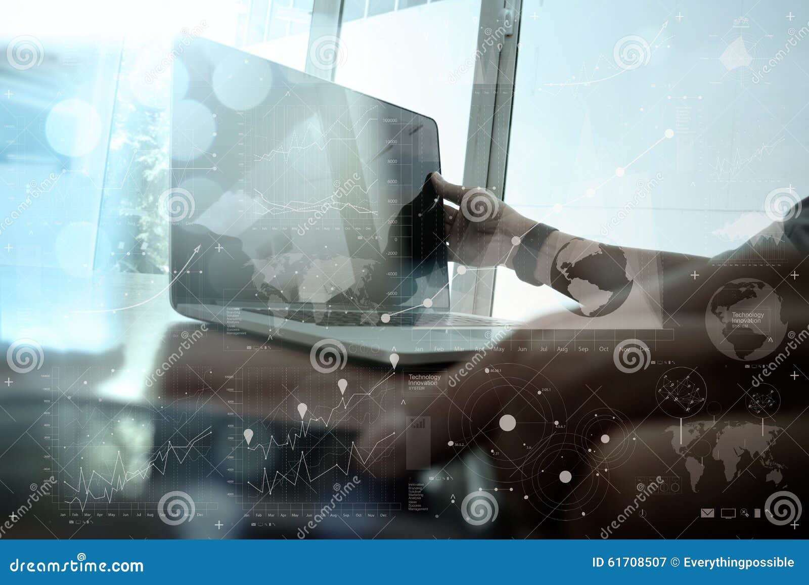 Businessman Hand Working with Modern Technology Stock Image - Image of ...