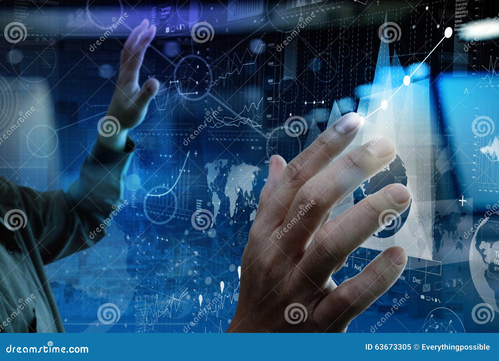 Businessman Hand Working with Modern Technology Stock Image - Image of ...