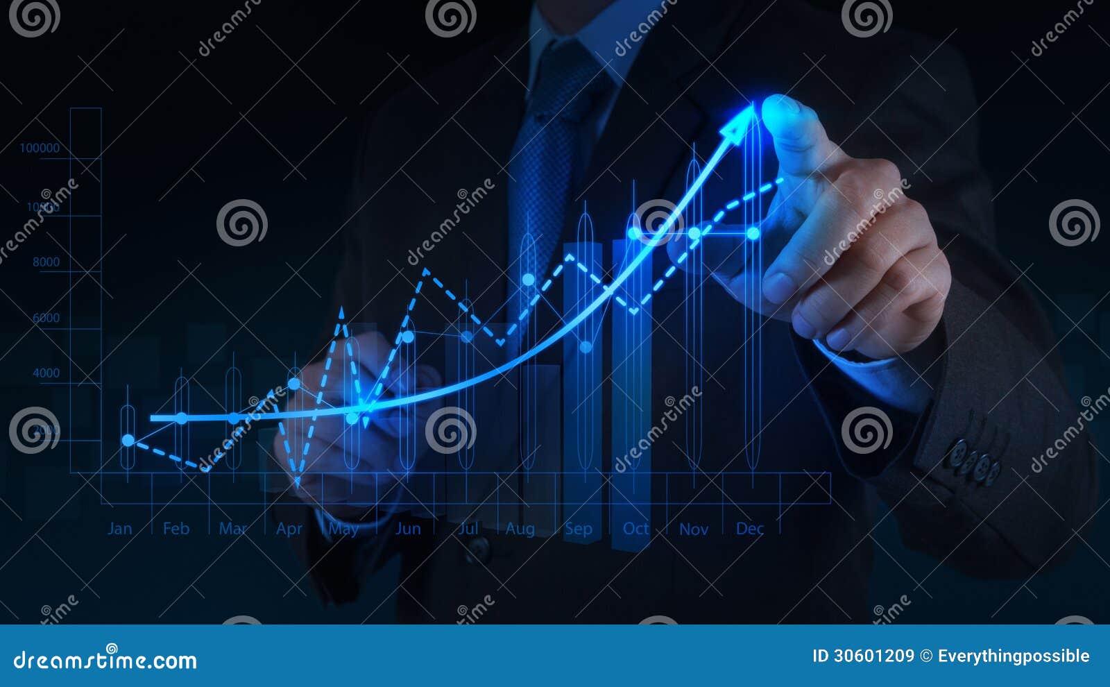 Businessman Hand Working with New Modern Computer and Business S Stock ...