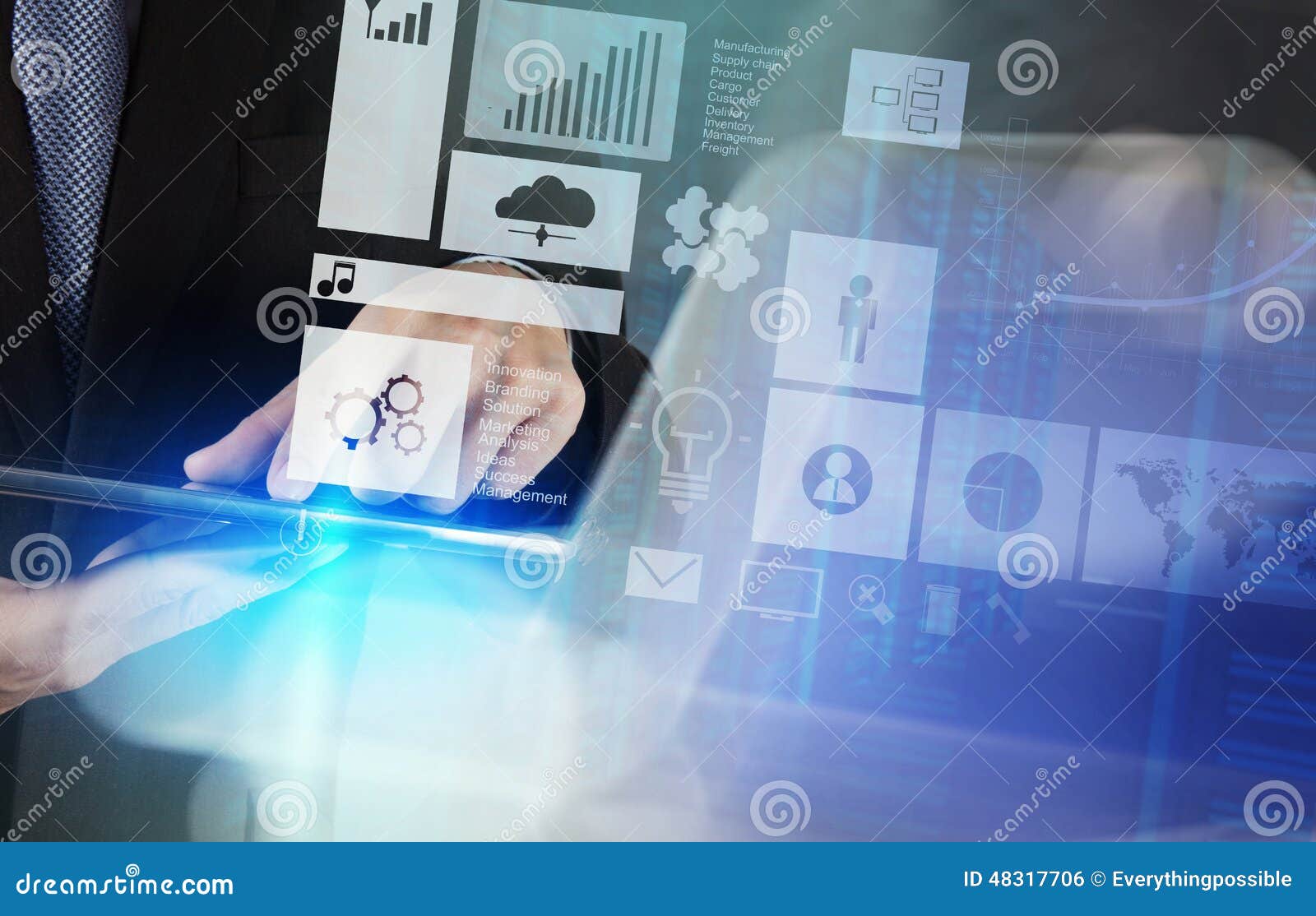 Businessman Hand Working with New Modern Computer Stock Photo - Image ...