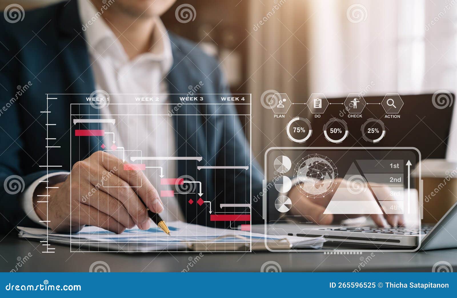 Businessman Hand Working with Virtual Innovation Operations Management ...