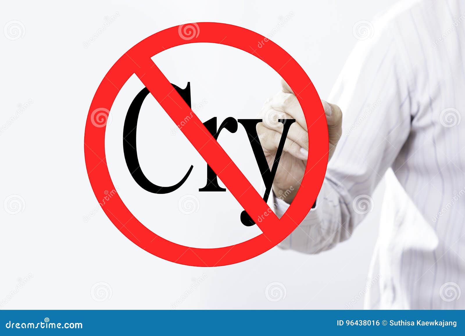 Businessman Hand Writing Do Not Cry Sign Concept. Stock Photo - Image ...