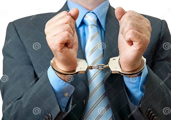 Businessman in handcuffs stock photo. Image of male, handcuff - 21524696