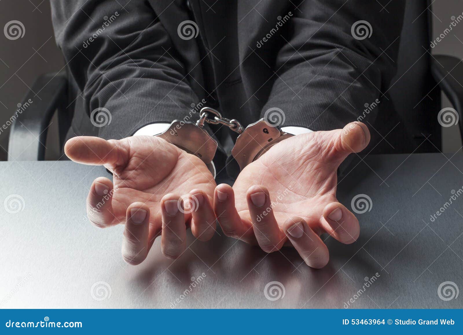 Businessman with Handcuffs in Jail or at the Office Stock Photo - Image ...