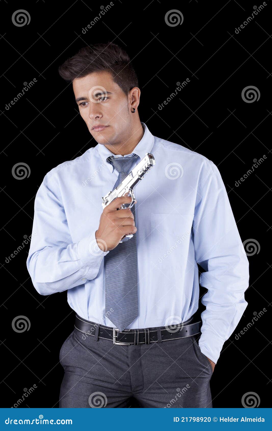 Businessman with a handgun stock photo. Image of assassin - 21798920
