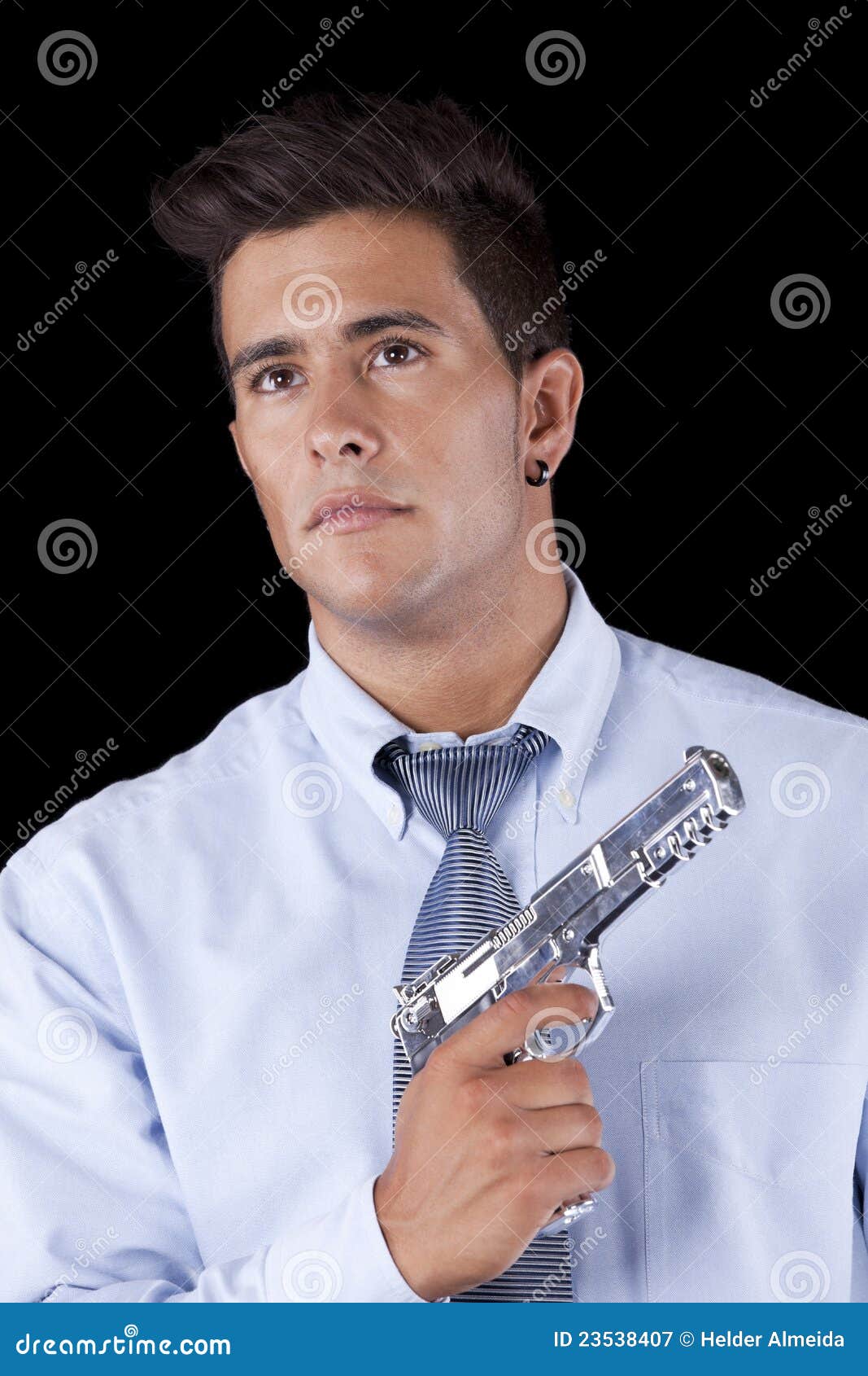Businessman with a handgun stock image. Image of black - 23538407