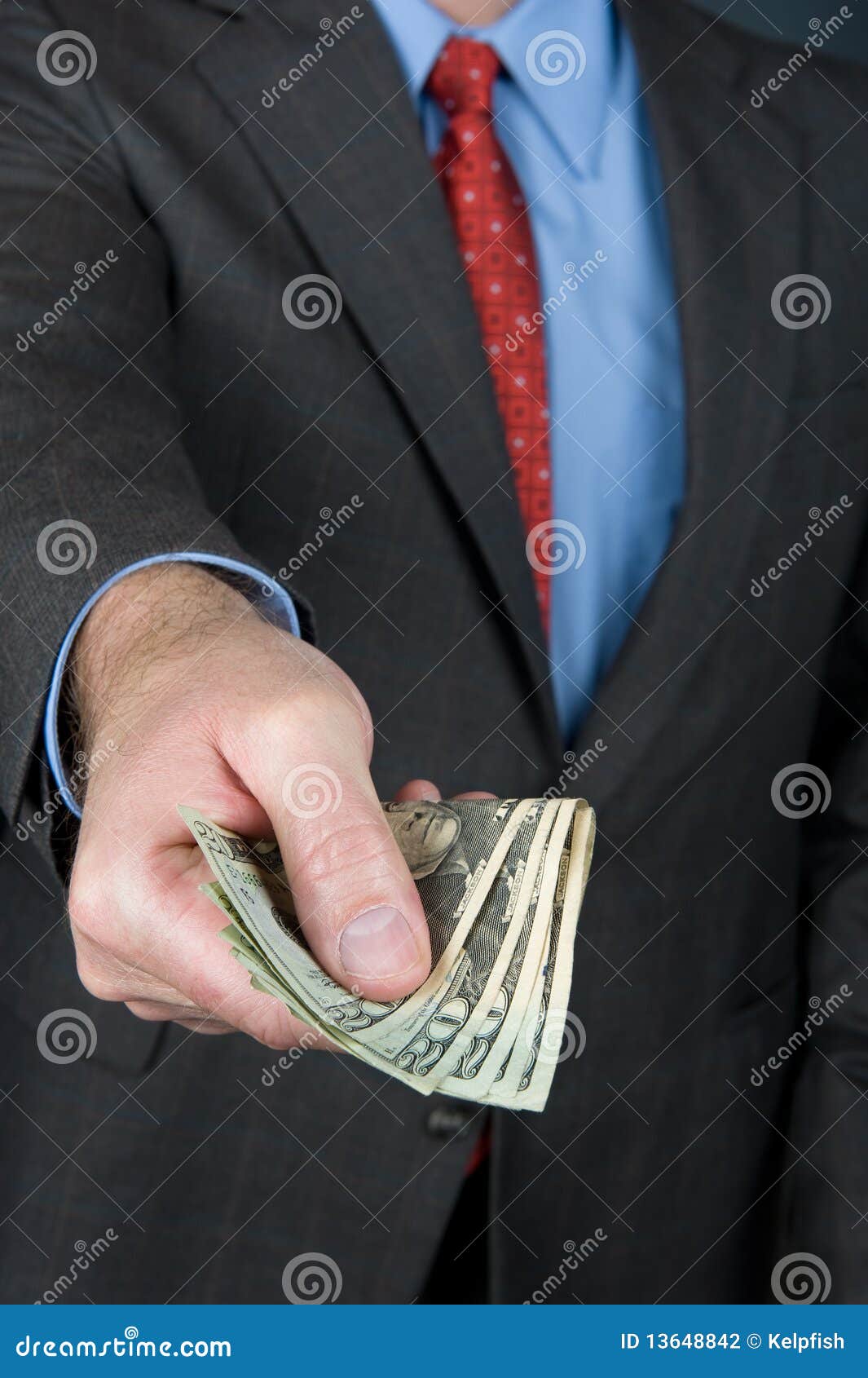 Businessman Handing Over Cash Stock Photo - Image of adult, male: 13648842