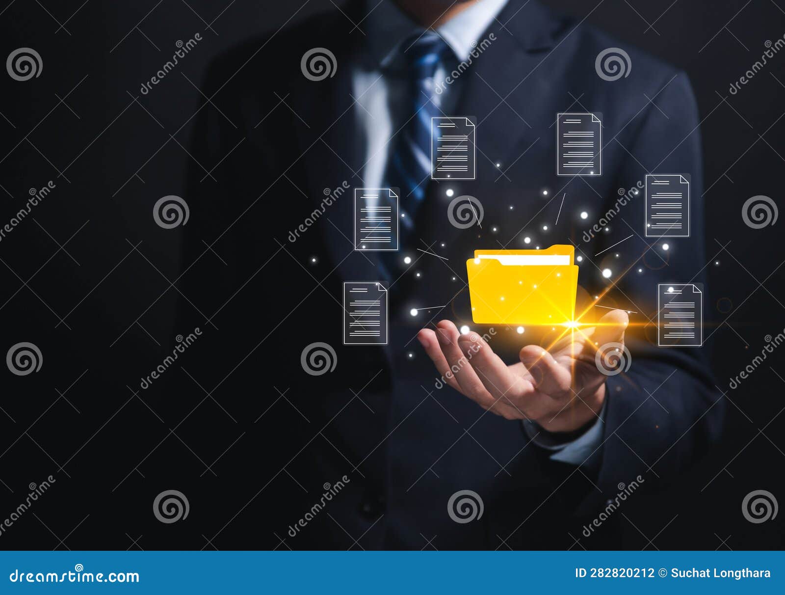 Businessman Handling Electronic Documents the Concept of Efficient ...