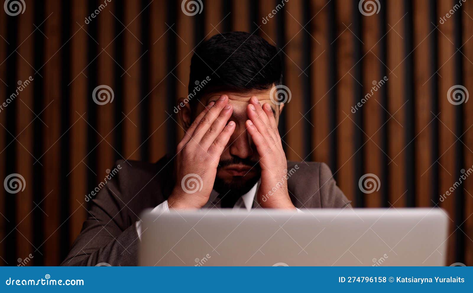 Businessman with Hands Behind Head Resting in Comfortable Office. Stock ...