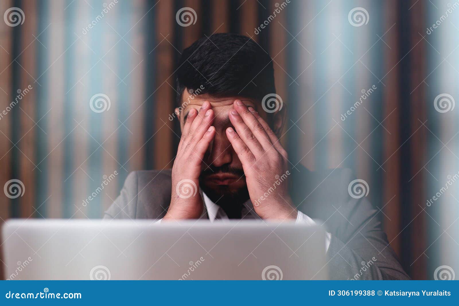 Businessman with Hands Behind Head Resting in Comfortable Office. Stock ...