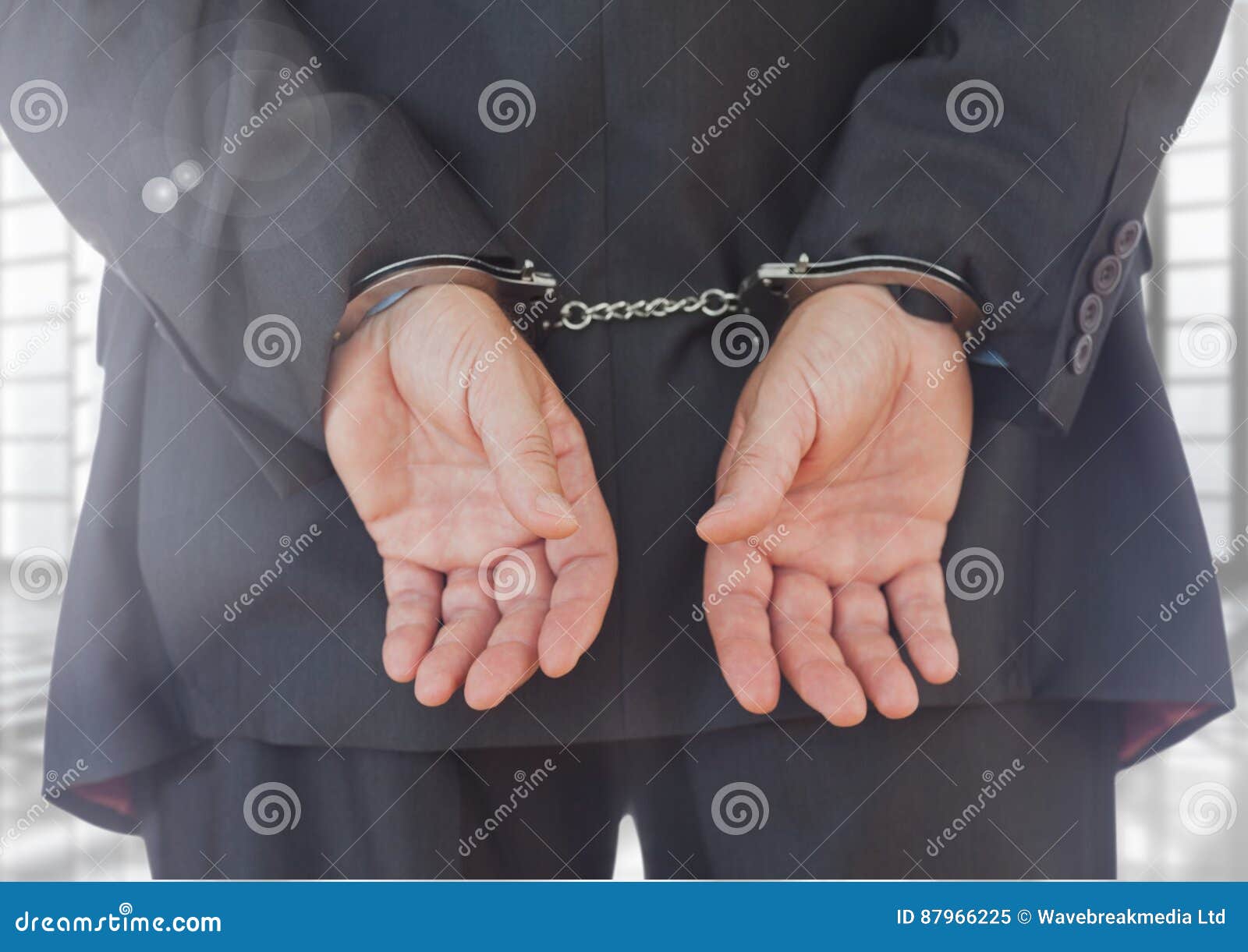 Businessman with Hands Bonded in Hand Cuffs Stock Image - Image of ...