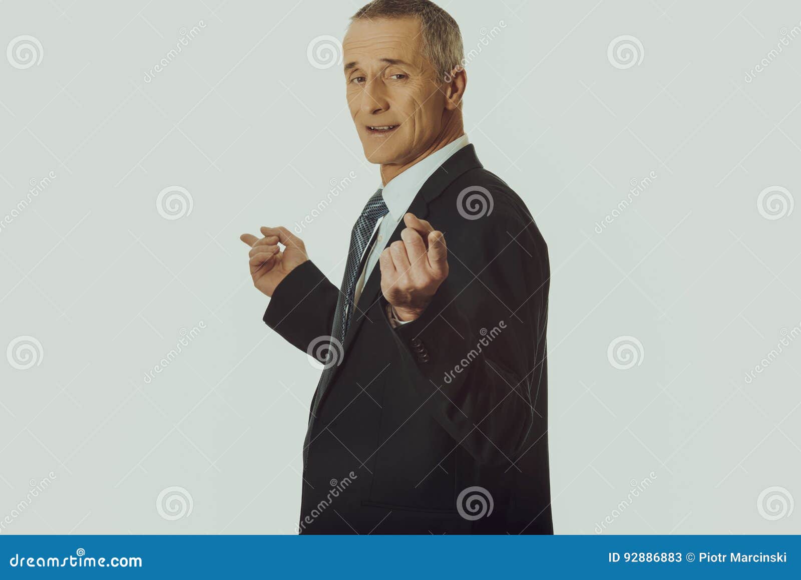 Businessman with Hands on Both Sides Stock Image - Image of adult, help ...