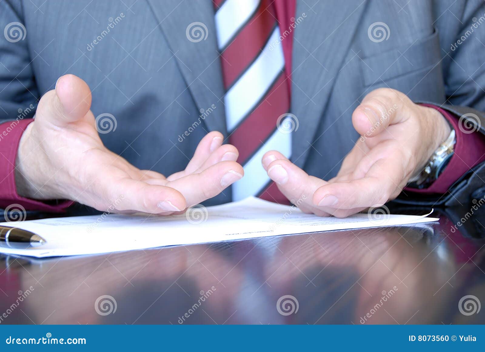 Businessman Hands Explaining Stock Photo - Image of indoor, fingers ...
