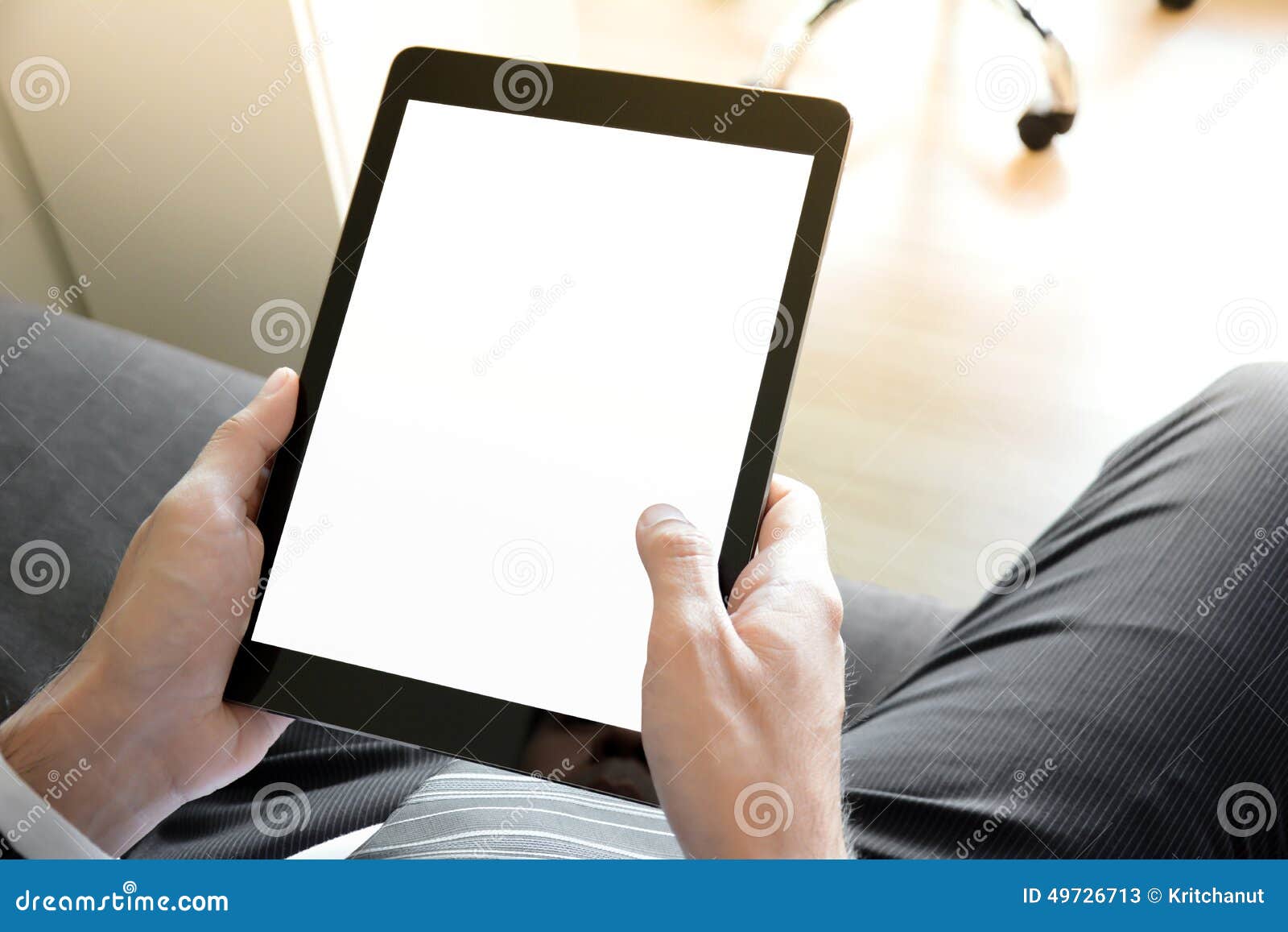 Businessman Hands Holding Tablet Computer Stock Image - Image of ipad ...