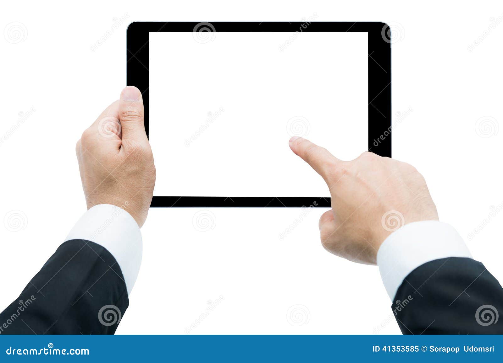 Businessman Hands Holding Tablet Stock Image - Image of mobile, concept ...