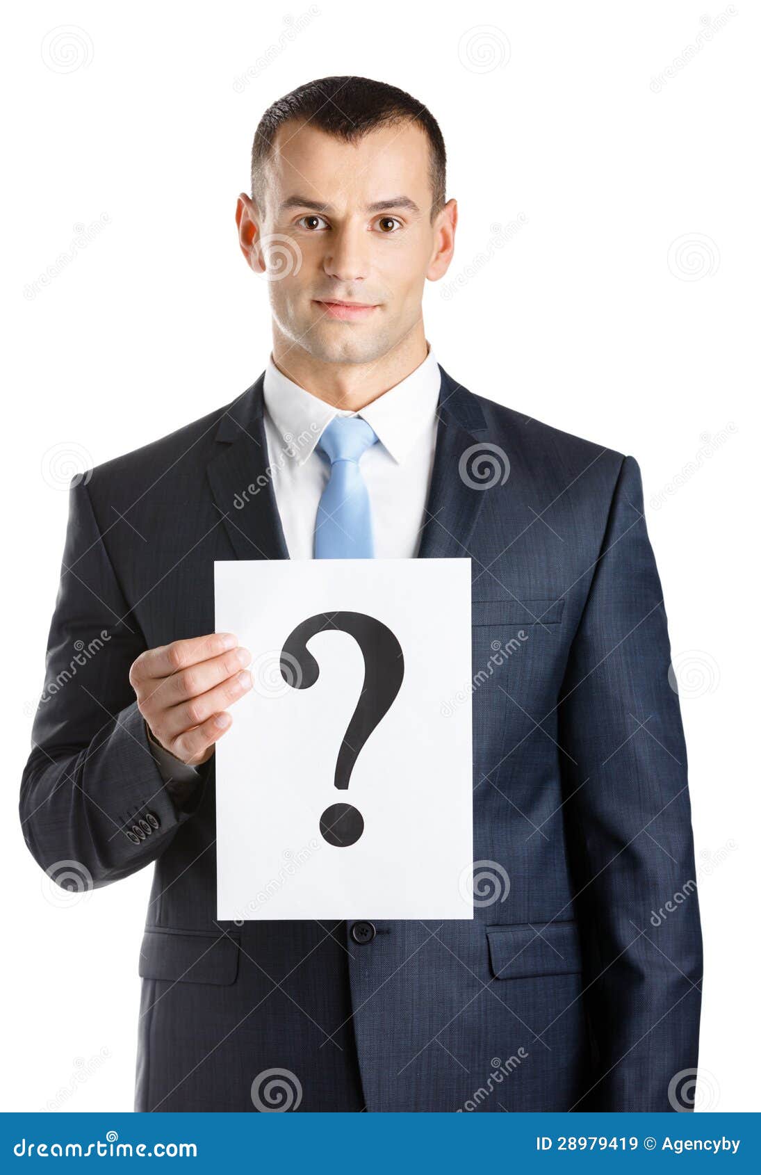 Businessman Hands Paper with Question Mark Stock Image - Image of ...