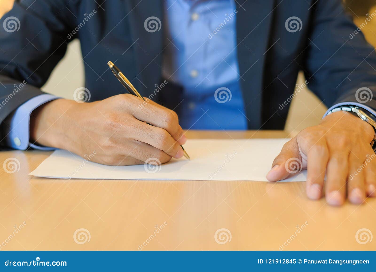 Businessman Hands Signing on Document Stock Image - Image of hand ...
