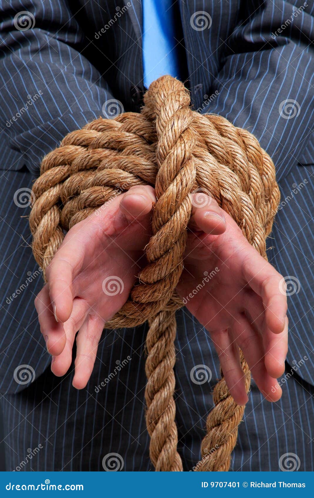 Businessman hands tied stock image. Image of close, male - 9707401
