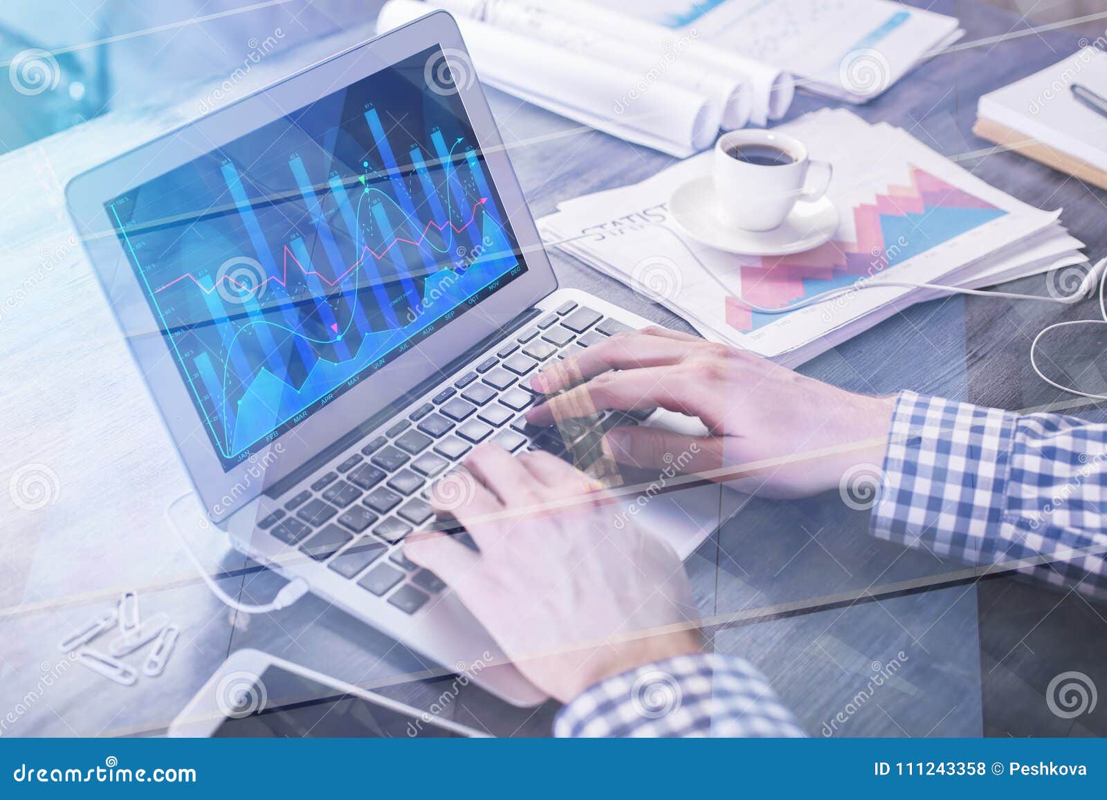 Computer and Analytics Concept Stock Photo - Image of hands, closeup ...