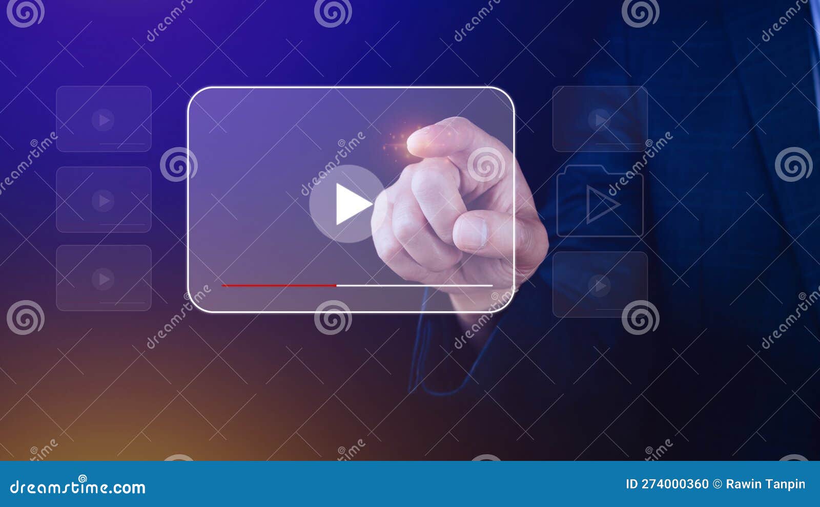 Businessman Hands Using for Streaming Online, Watching Video on ...