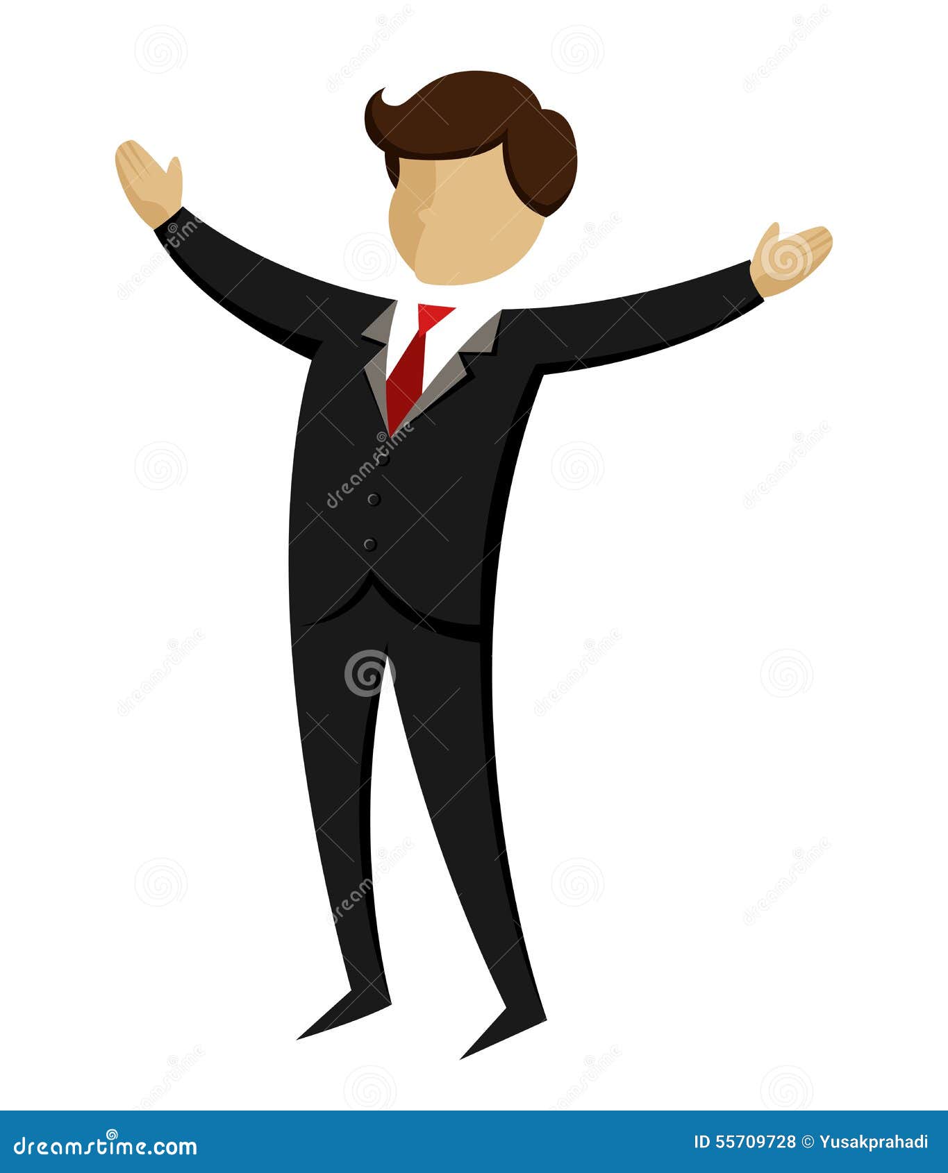 Businessman with Hands Wide Open Stock Vector - Illustration of suit ...