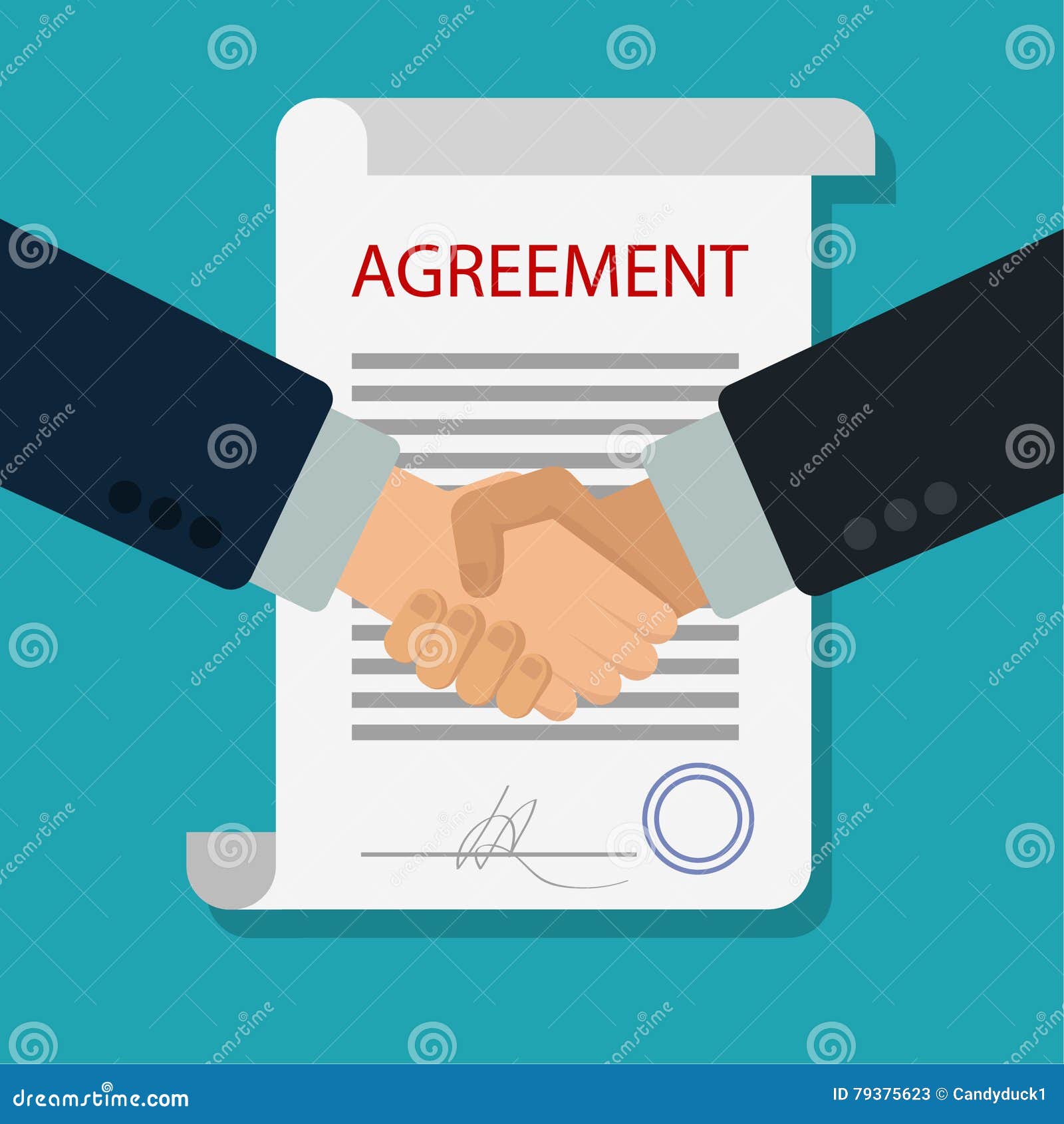 Businessman Handshake. Agreement Stock Vector - Illustration of flat ...