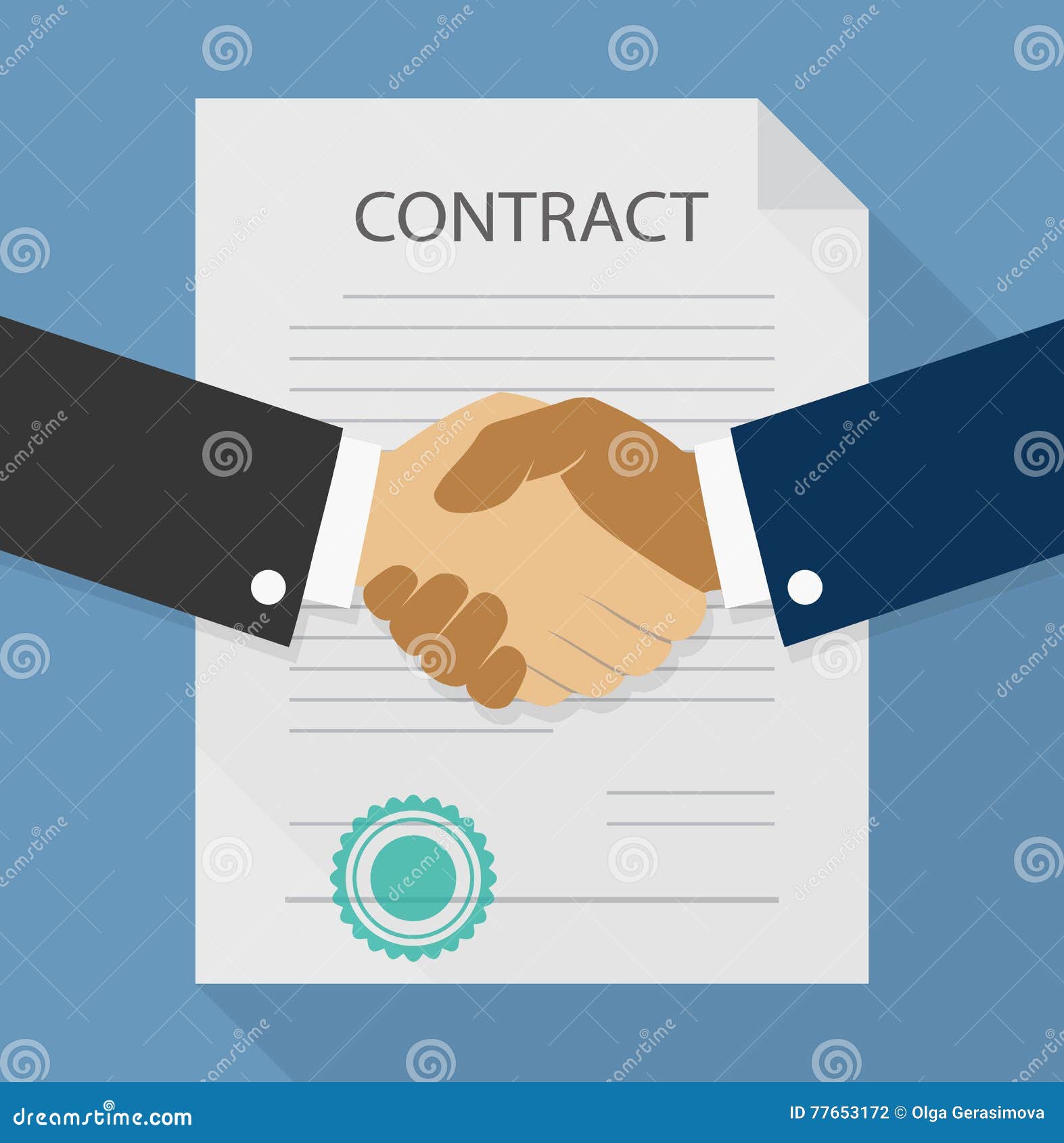 Businessman Handshake on Contract Paper after Agreement Stock Vector ...