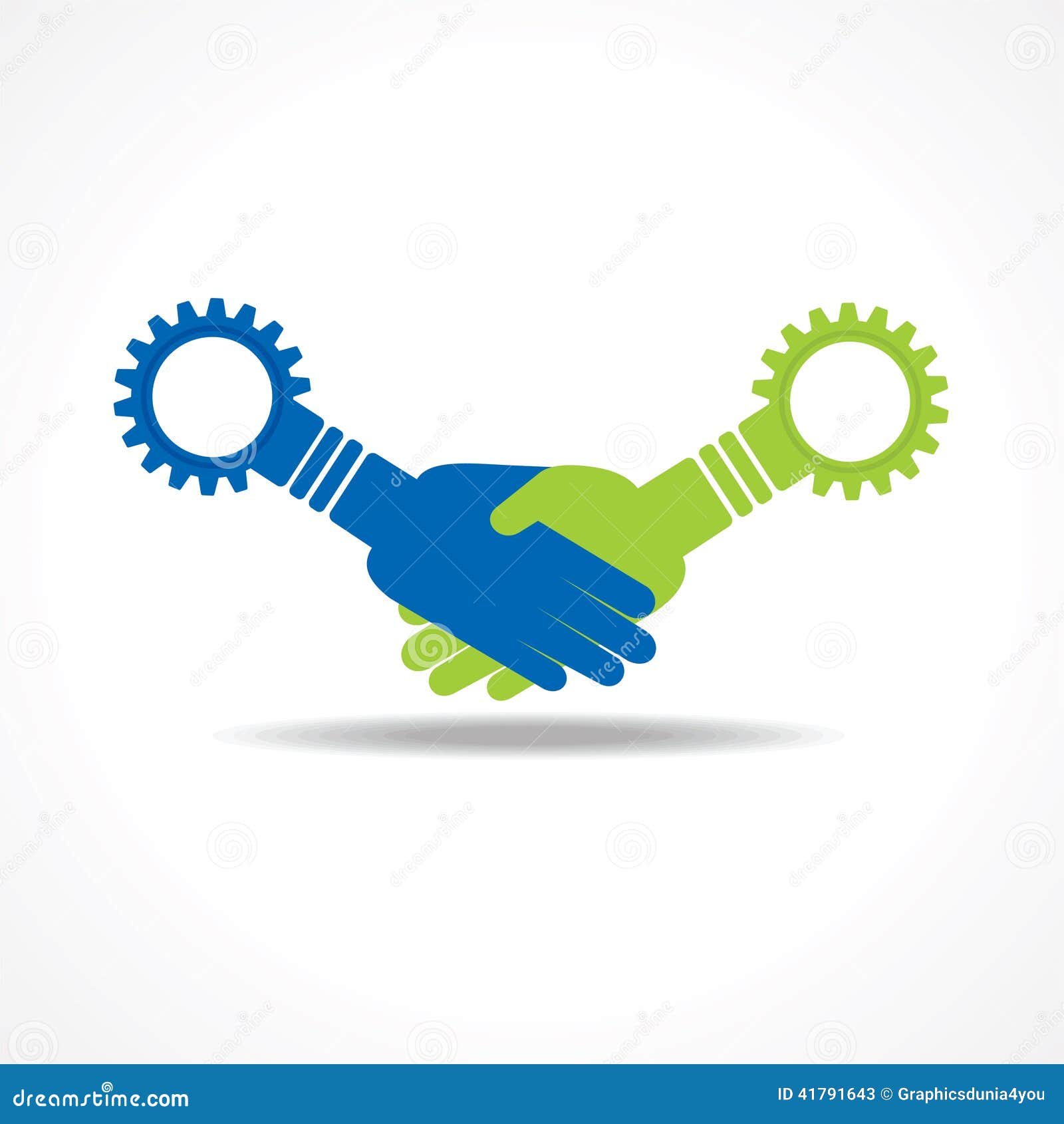 Businessman Handshake with Gear Stock Vector - Illustration of ...
