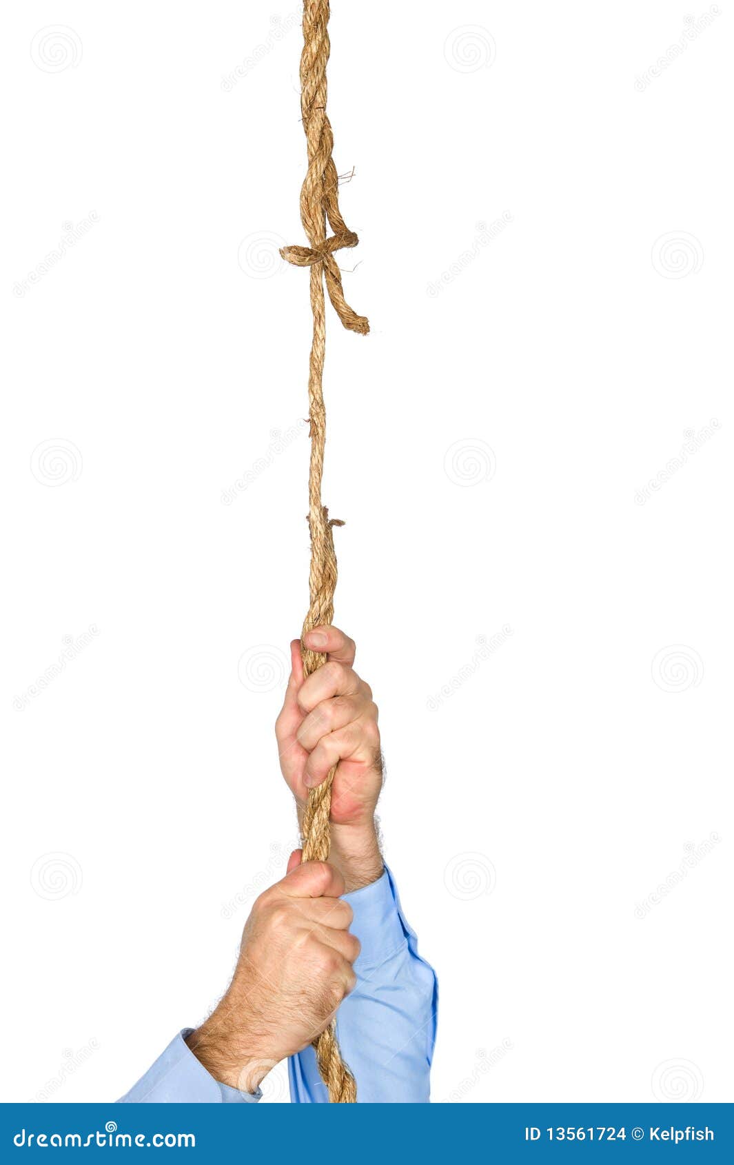 Businessman Hanging From Frayed Rope Stock Images - Image: 13561724