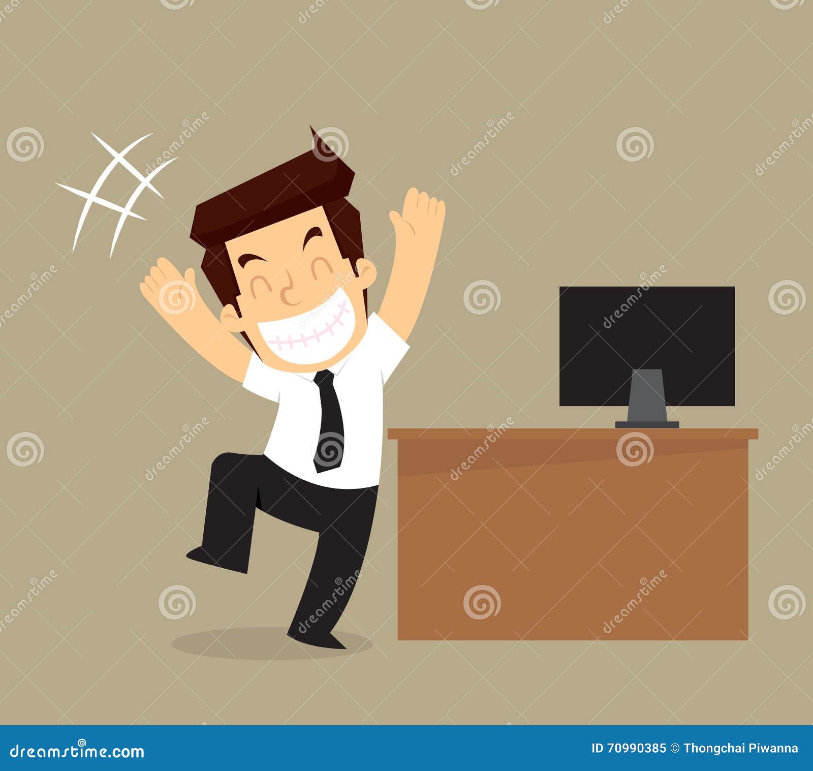 Businessman Happy when the End of the Month Stock Vector - Illustration ...