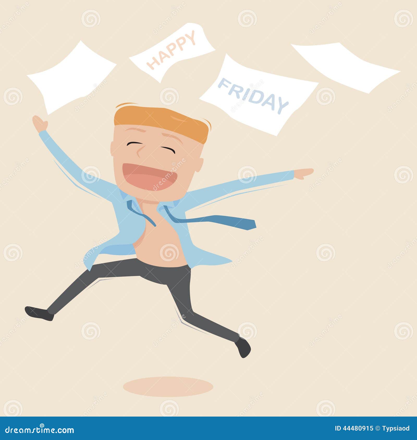 Businessman Happy on Friday. Stock Vector - Illustration of office ...