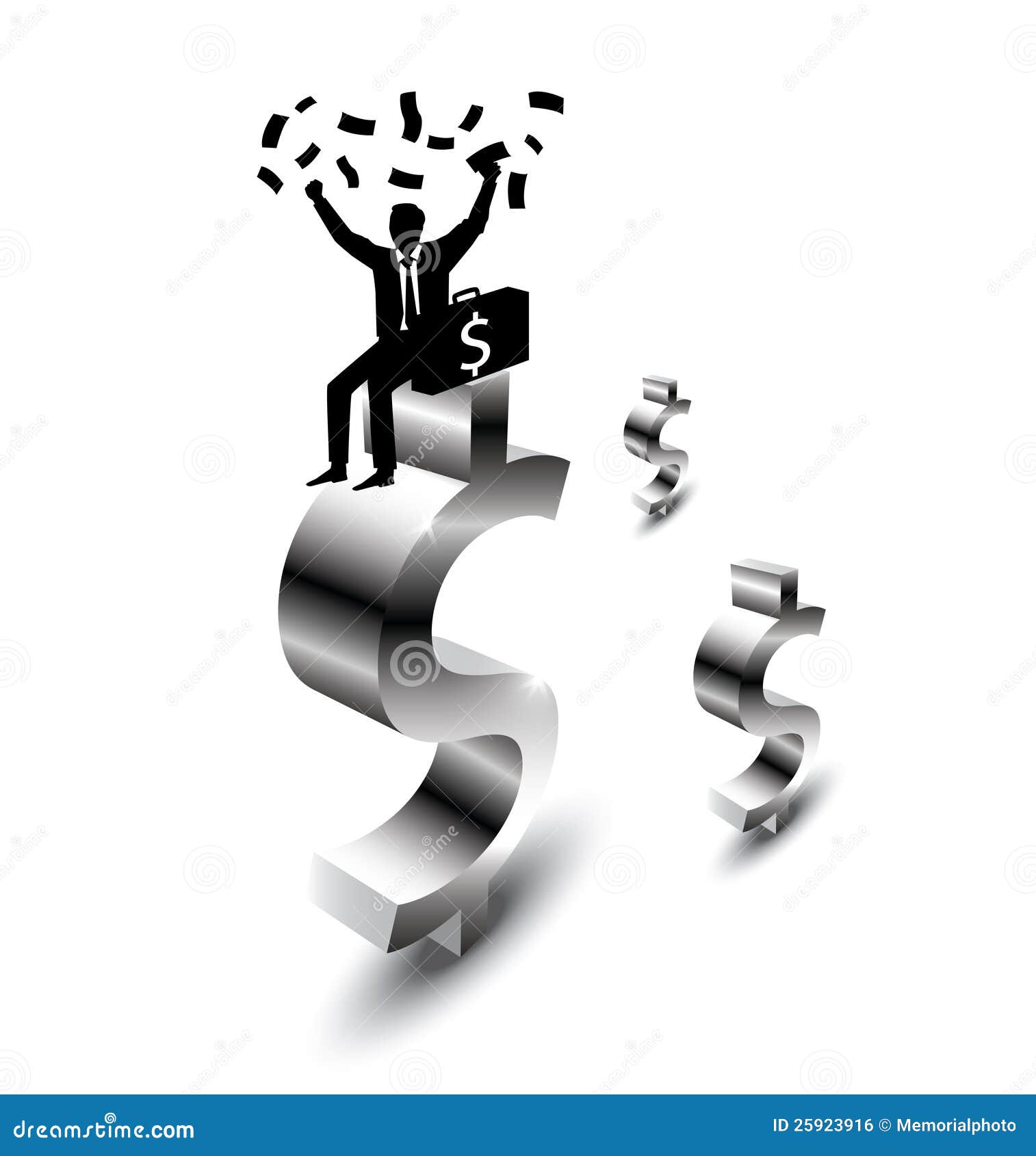 Businessman Happy with Money Stock Vector - Illustration of currency ...