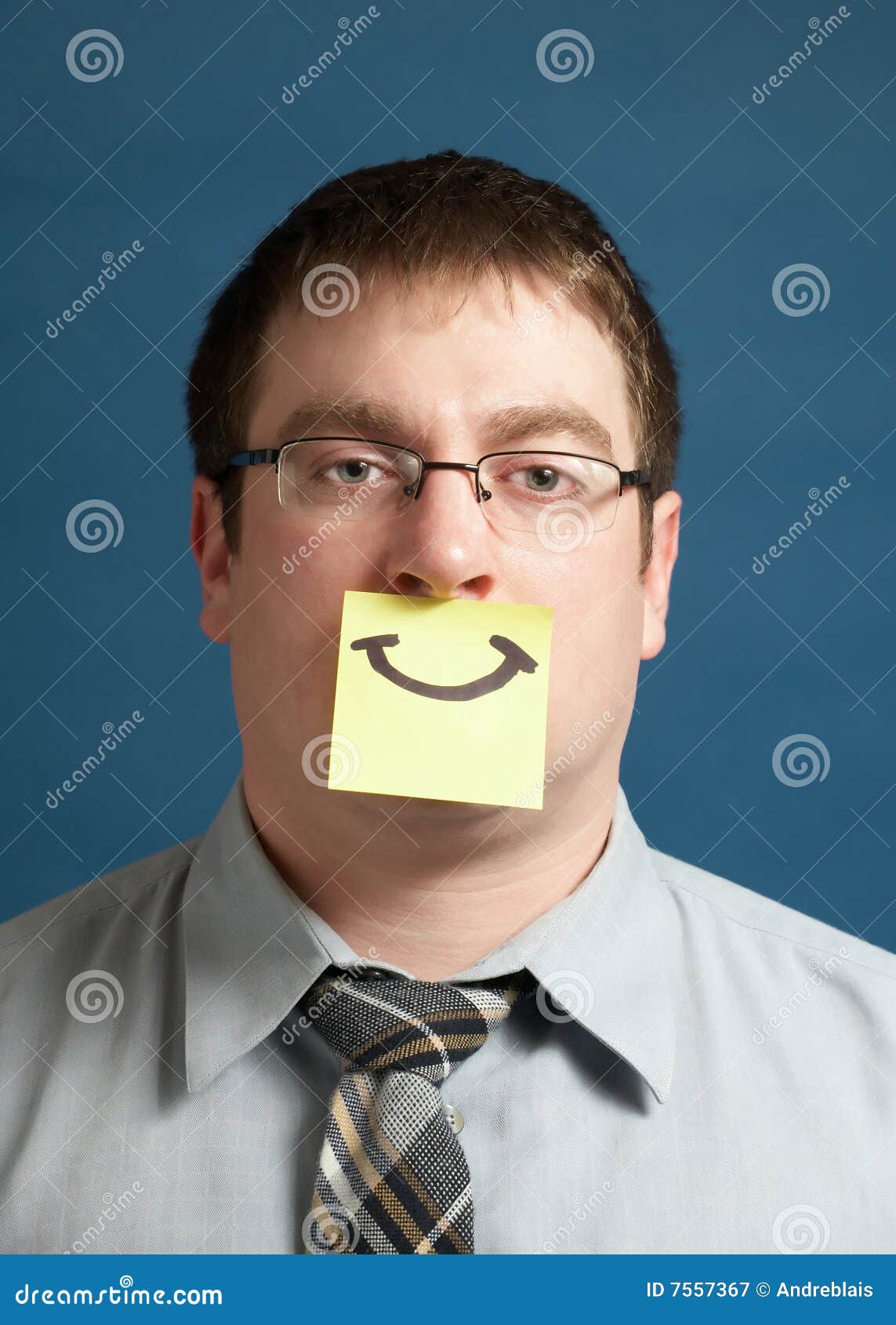 Businessman with Happy Note Stock Image - Image of message, mental: 7557367