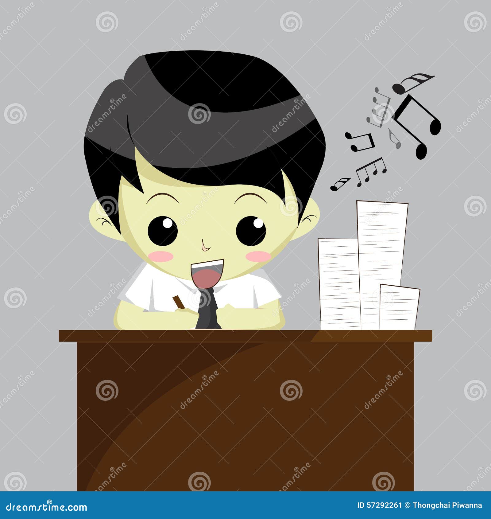 Businessman Happy with Work Stock Vector - Illustration of laptop ...