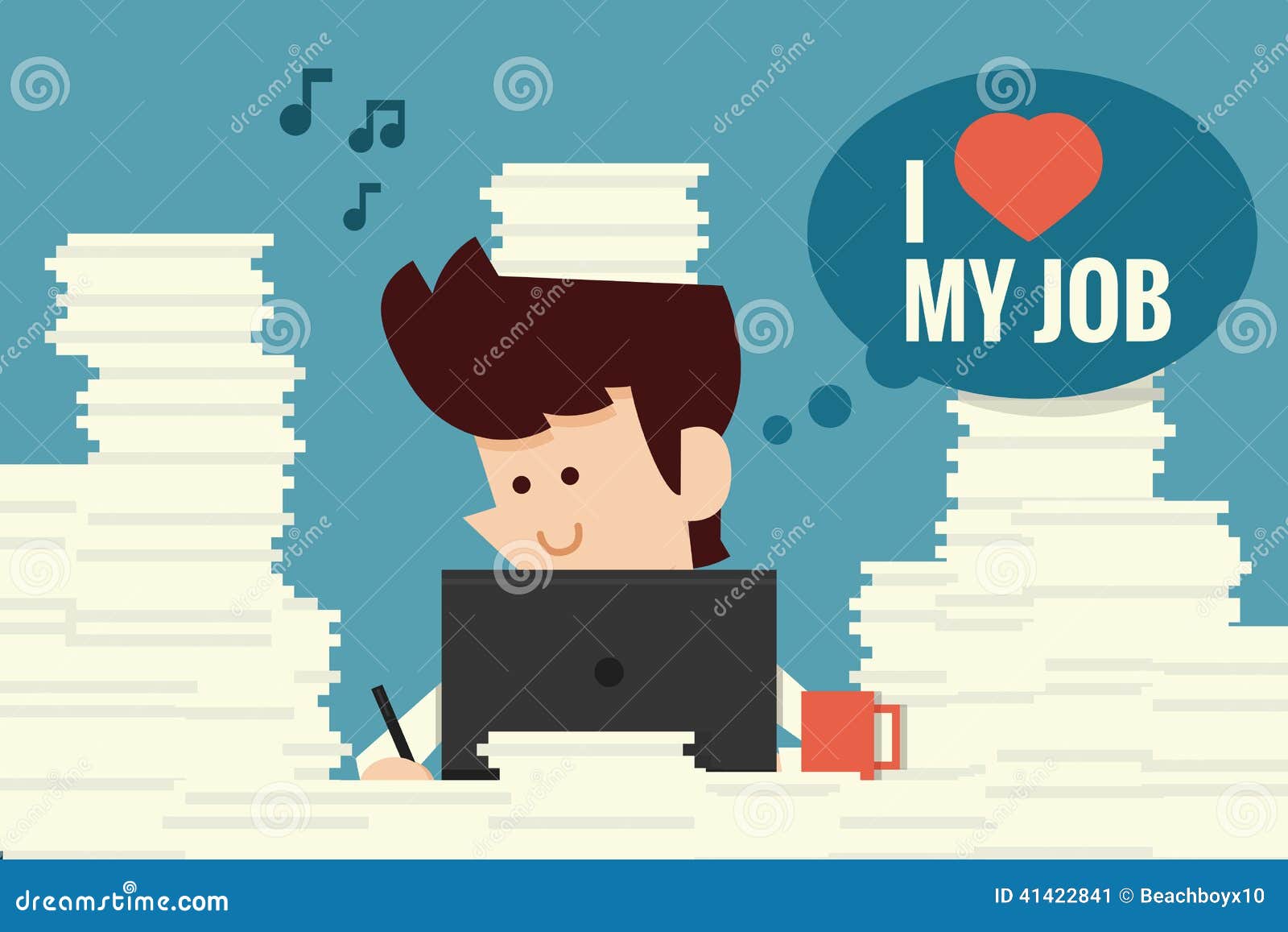 Businessman happy working stock vector. Illustration of management ...