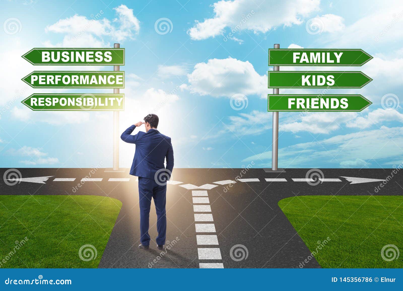 The Businessman with Hard Choice of Life and Work Balance Stock Photo ...
