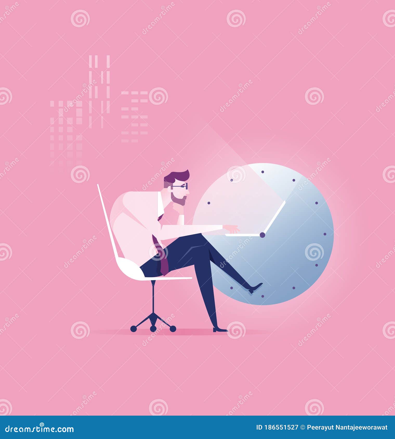 Businessman Hard Work - Vector Illustration Concept Stock Vector ...