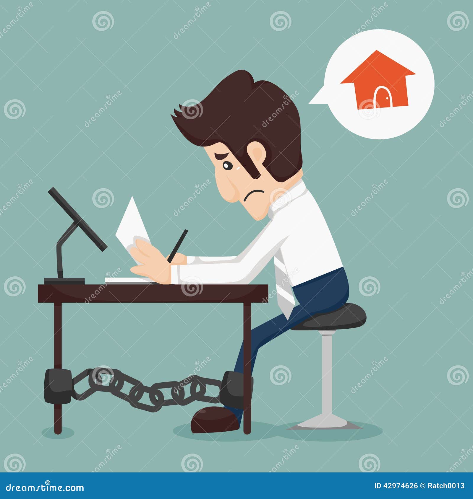 Businessman hard worker stock vector. Illustration of labor - 42974626