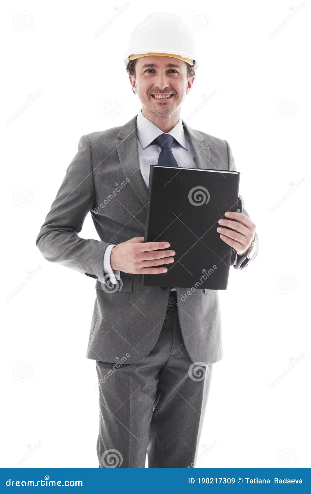 Businessman in hardhat stock image. Image of builder - 190217309