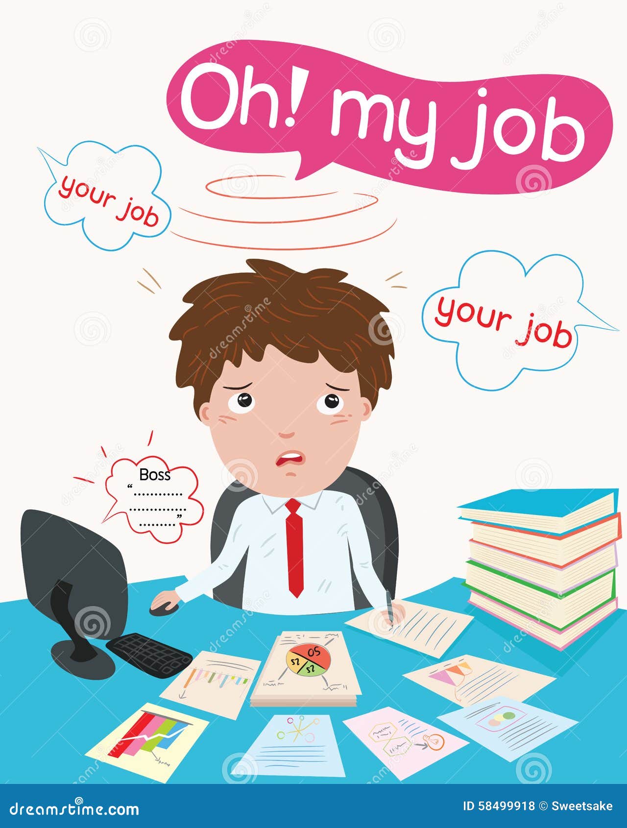 Businessman and Hardworking Stock Vector - Illustration of cartoon ...